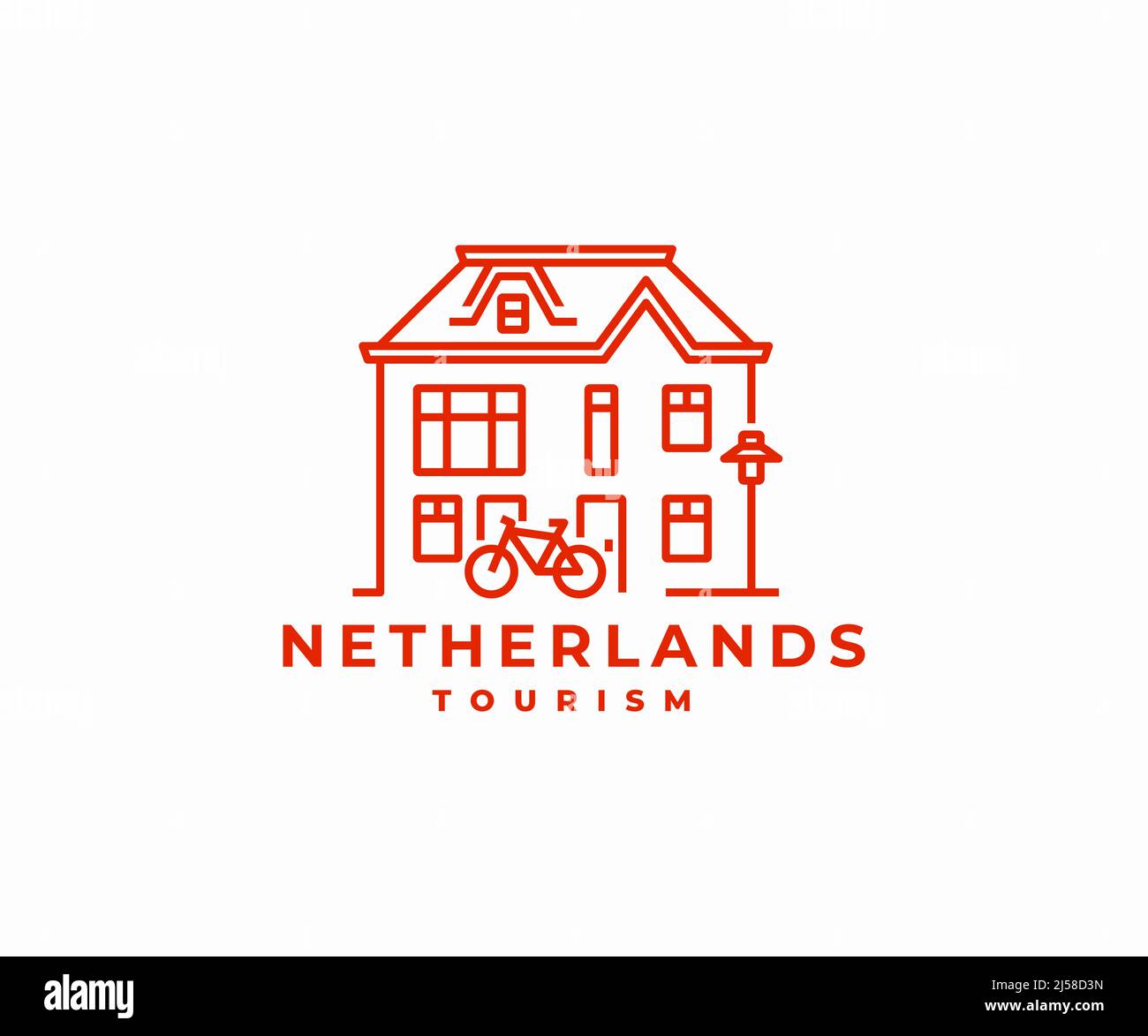 Amsterdam Netherlands house logo design. Amsterdam building with ...