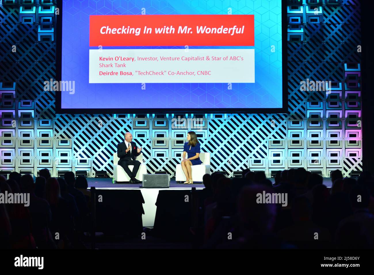 Kevin O’Leary and Deirdre Bosa, Co-Anchor of "TechCheck", CNBC attend ...