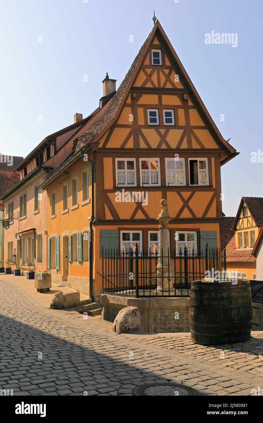 Ploenlein, historic houses, historic town, Rothenburg ob der Tauber ...
