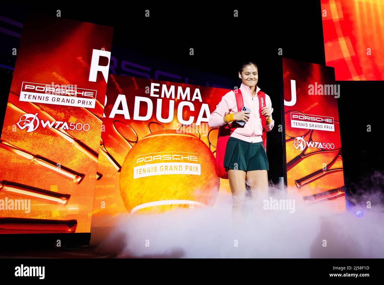 Stuttgart, Germany, 20/04/2022, Emma Raducanu of Great Britain before the first round against ...