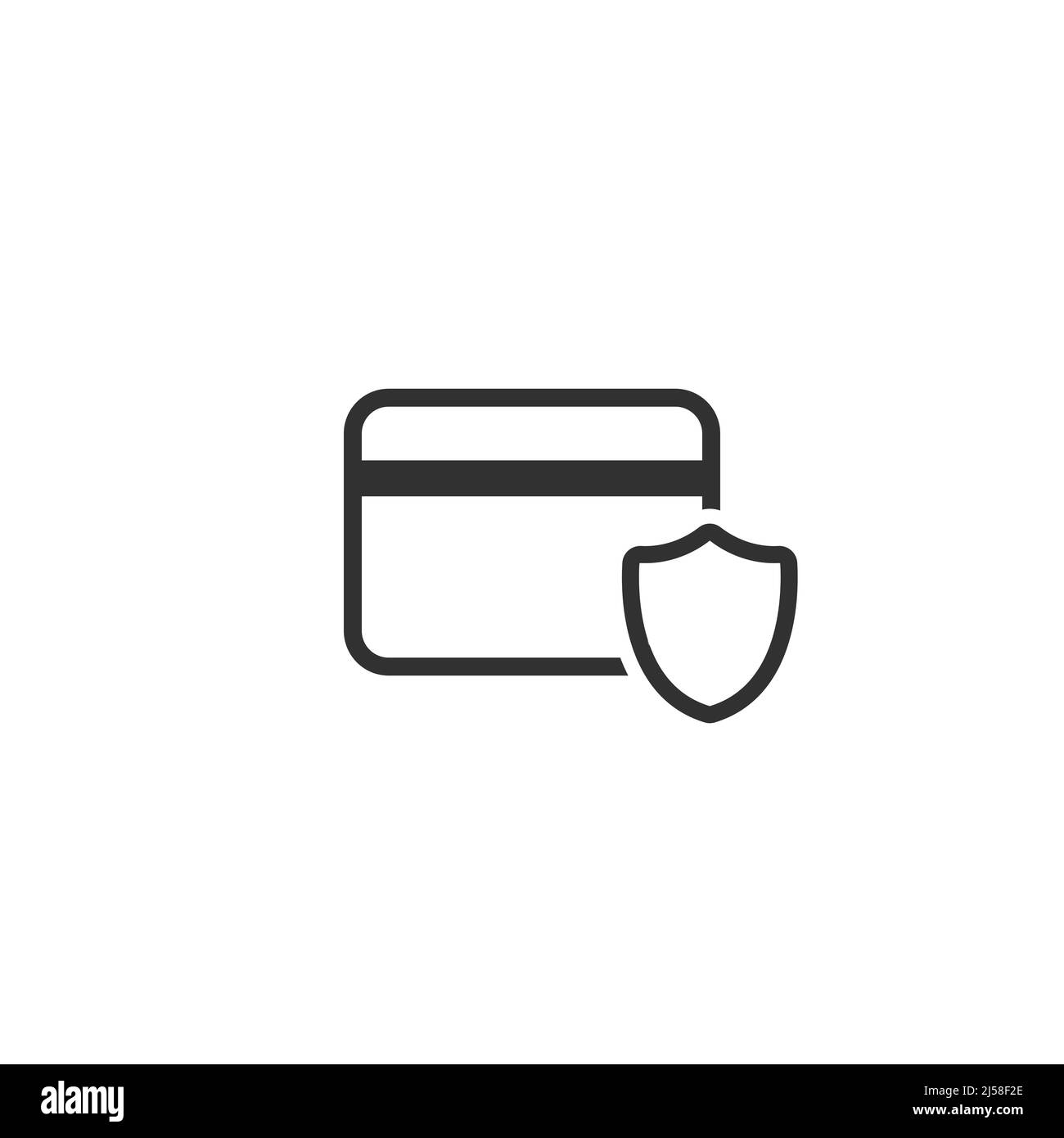 Credit Card with Shield Vector Icon. Bank Card Protection concept ...