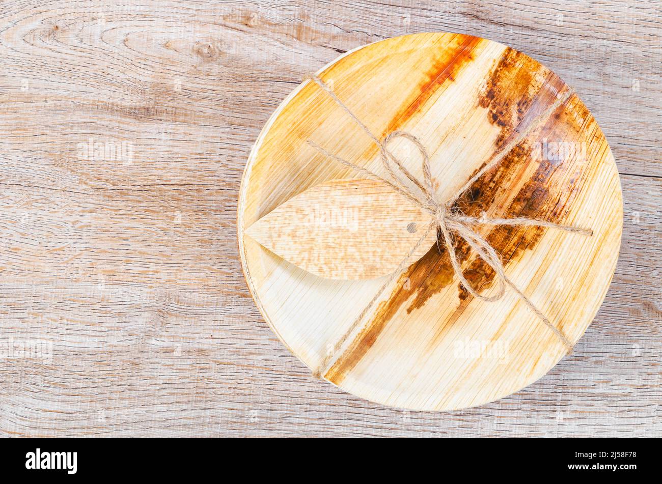 Kitchenware made from dried betel nut leaf palm, natural material. The ...