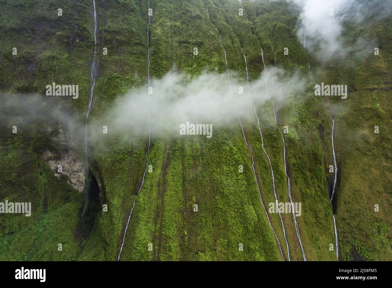 Waterfalls on the Weeping Wall or Wall of Tears plummet thousands of ...