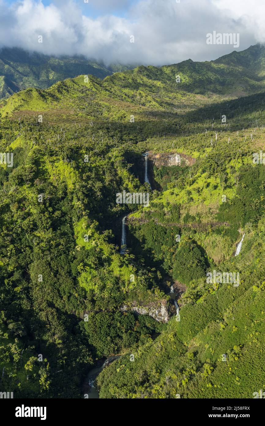 Kahili Falls, or the Five Sisters Waterfalls, is a group of waterfalls ...