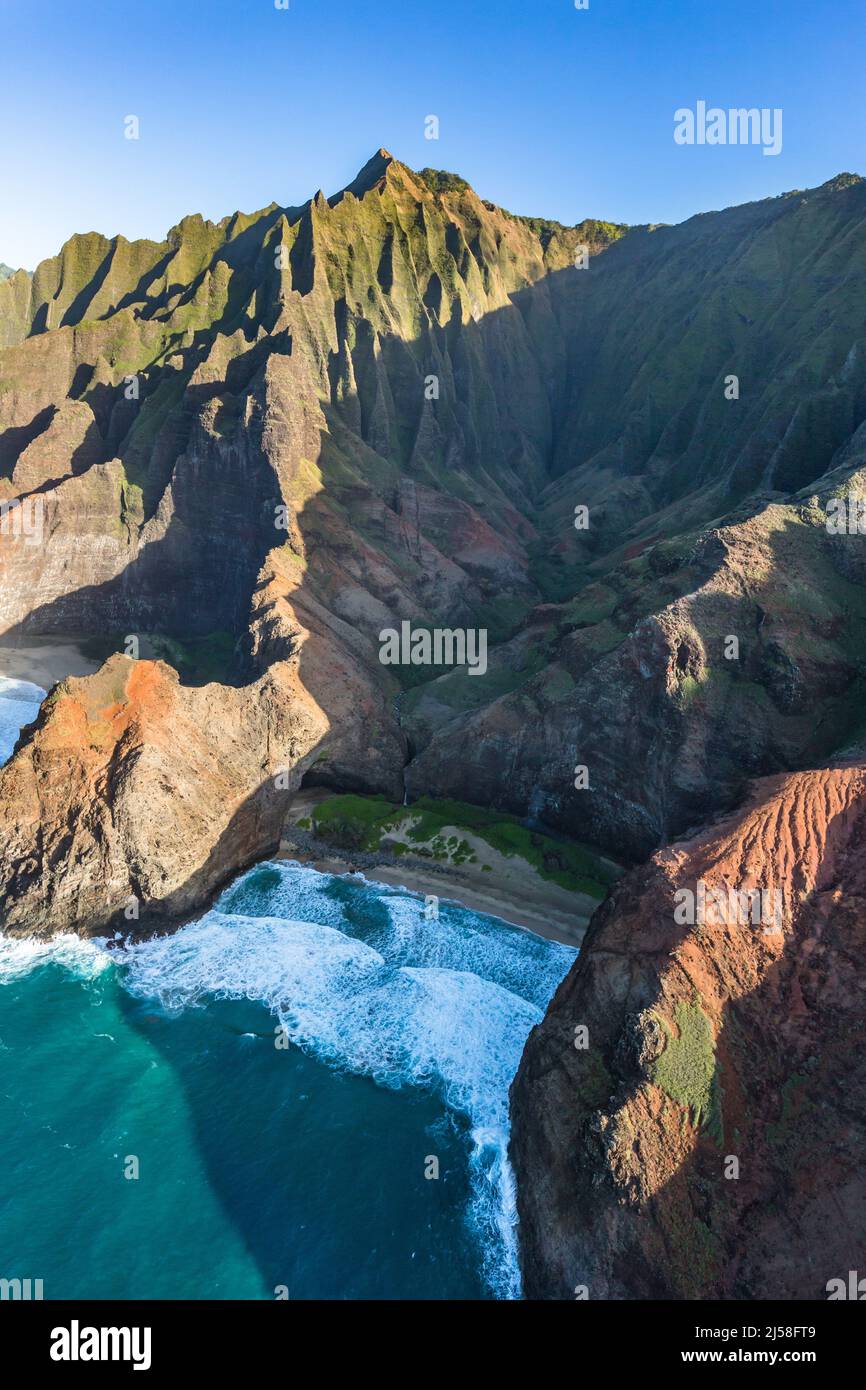 Honopu Arch in the Na Pali Coast State Park on the Na Pali Coast of ...