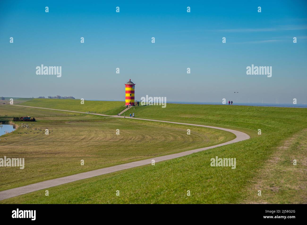Lighthouse pilsum germany lower krummhoern pilsum hi-res stock ...