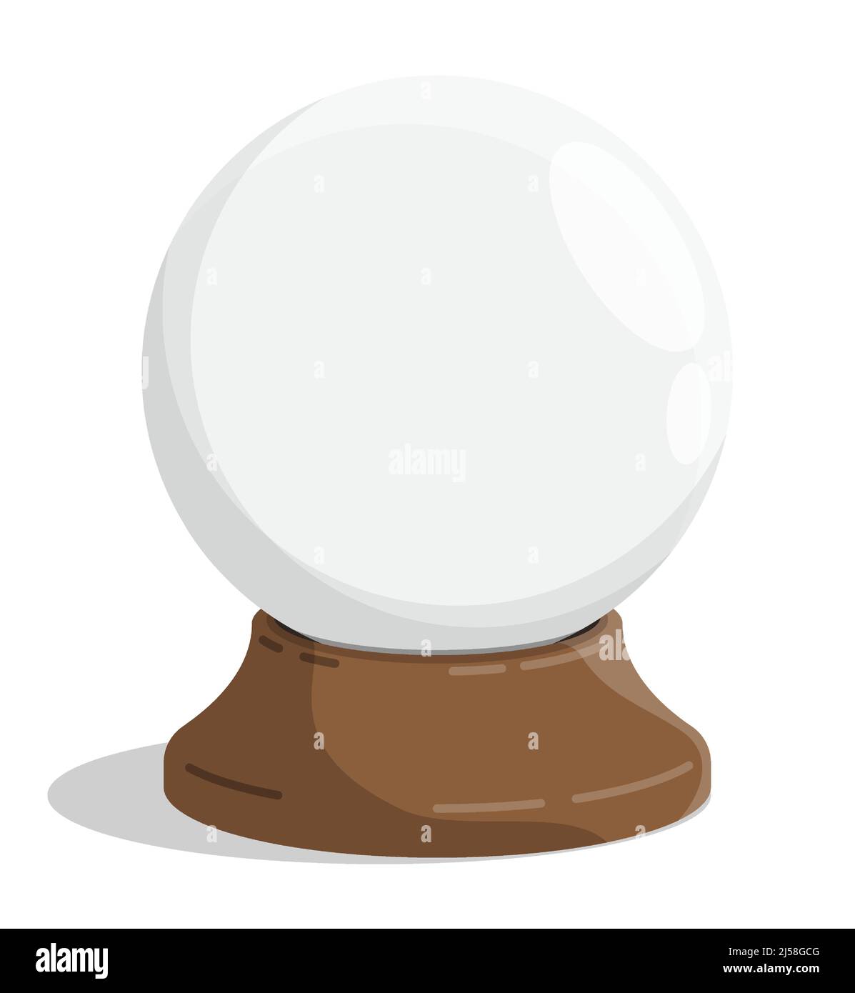 Antique magic crystal ball of fortuneteller on wooden stand. Divination ...