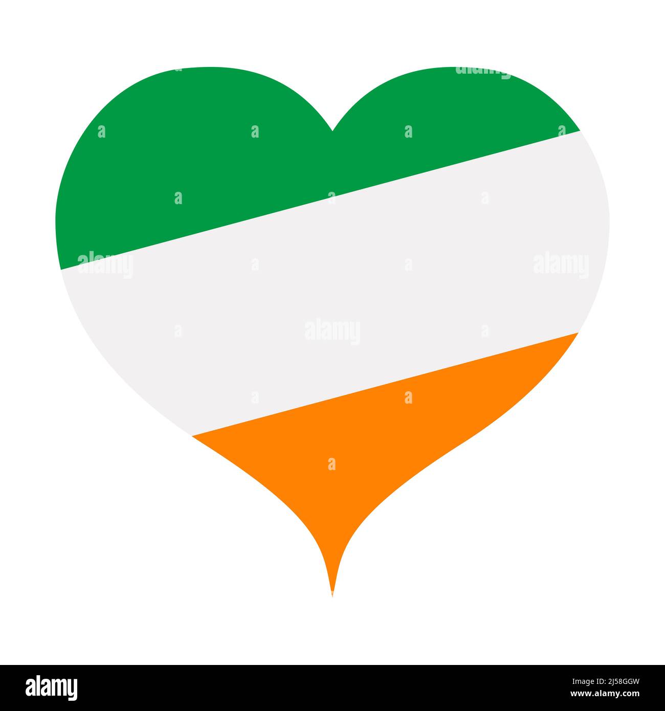 Irish flag heart symbol icon Stock Photo - Alamy