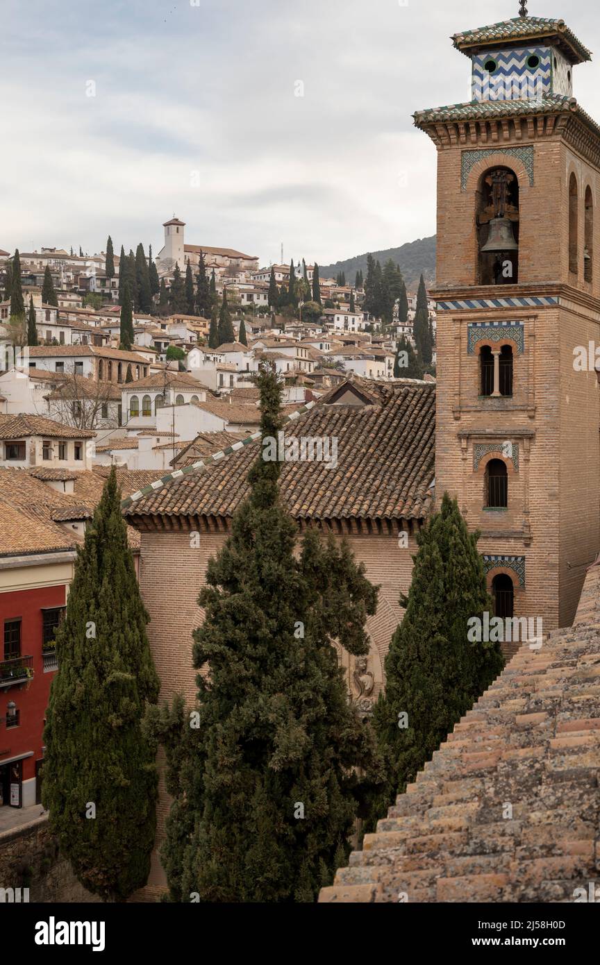 View from roof on buildings in old central part of world heritage city ...