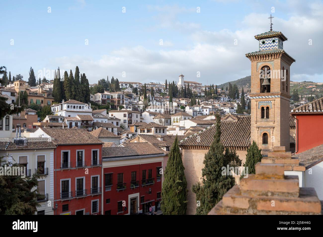 View from roof on buildings in old central part of world heritage city ...