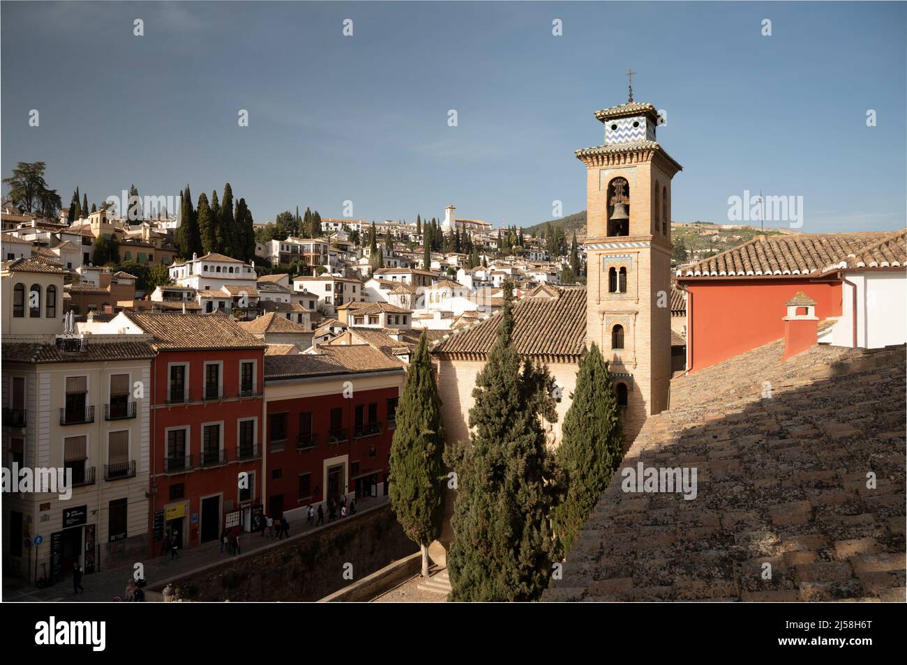 View from roof on buildings in old central part of world heritage city ...