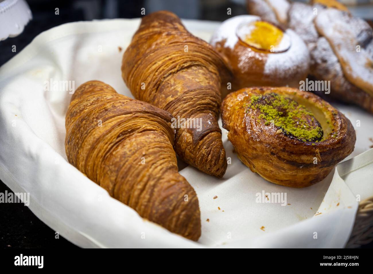 Austrian desserts, different types of chocolate and fruit cakes on ...