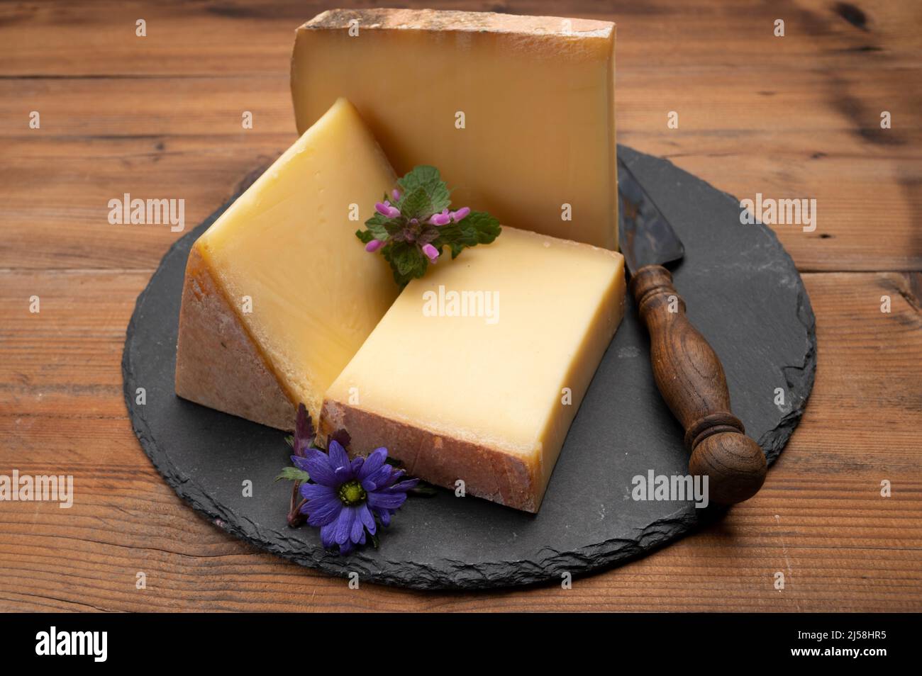French cheese collection, comte cheese made from unpasteurized cow's ...