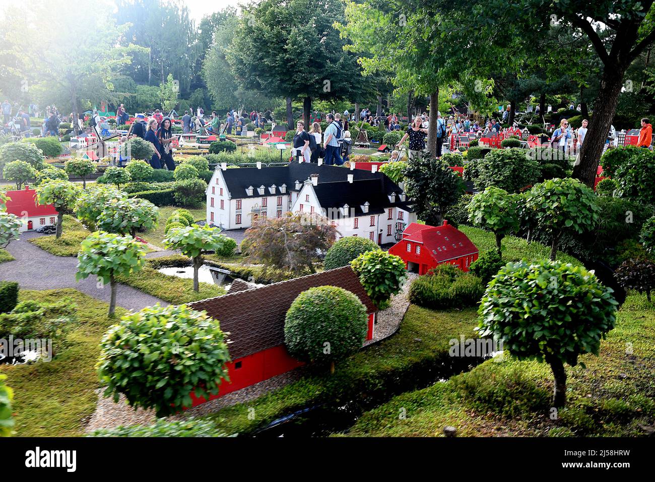 Billund /Denmark 14.August 2018 Visotors in Legoland world famous ...