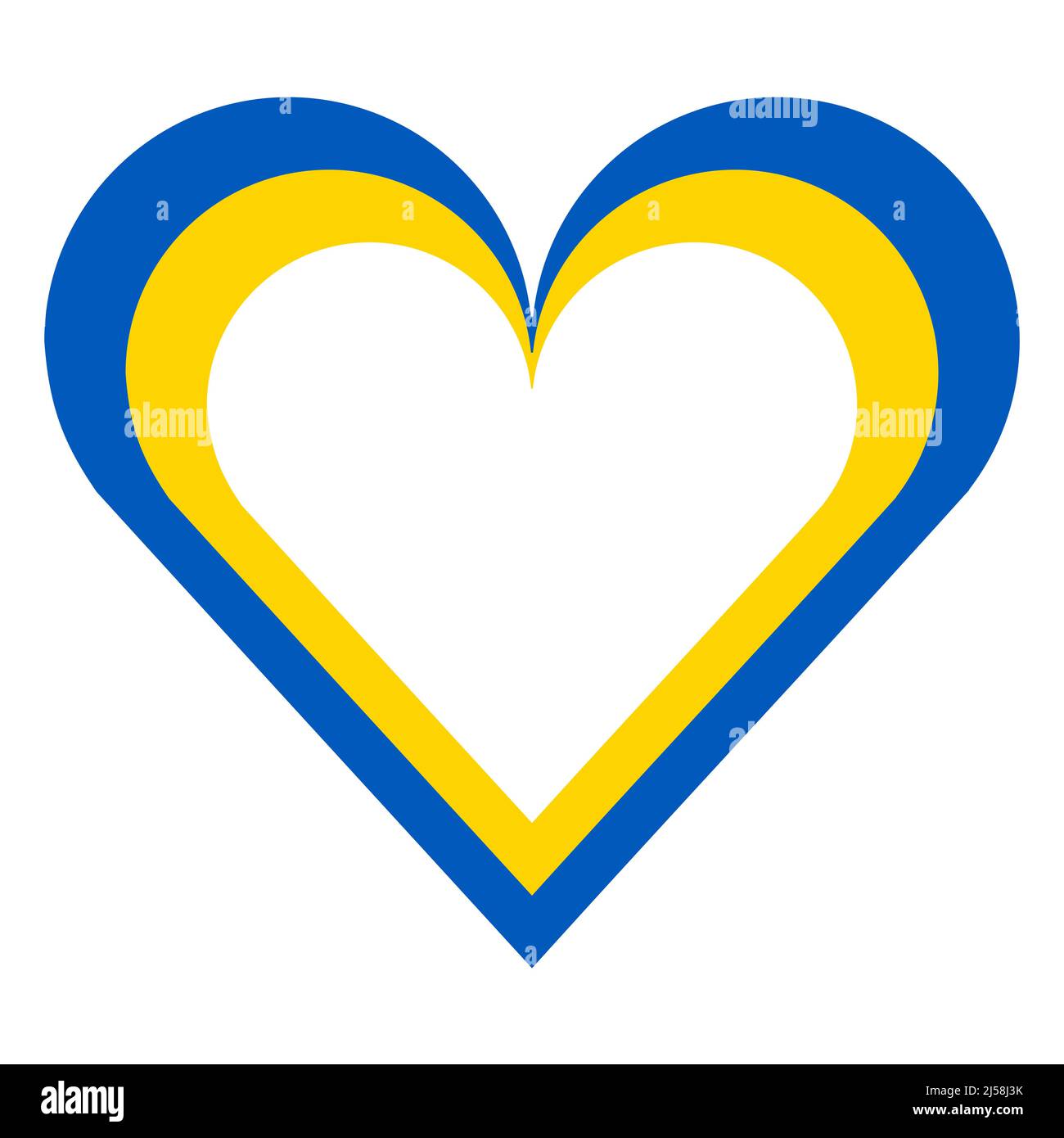 Ukrainian flag heart symbol icon Stock Photo - Alamy