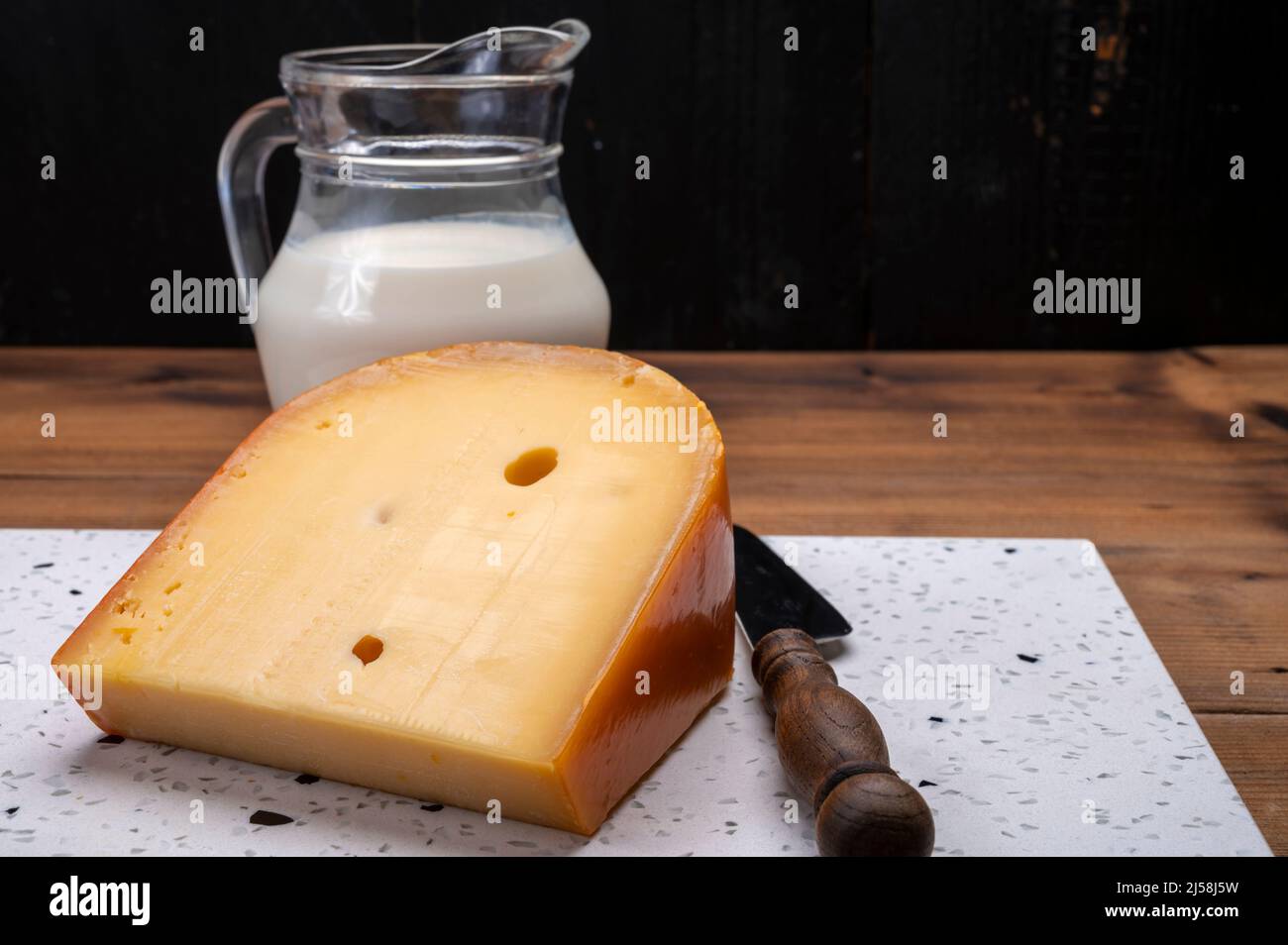 Traditional dutch edam and gouda cheese products hi-res stock ...