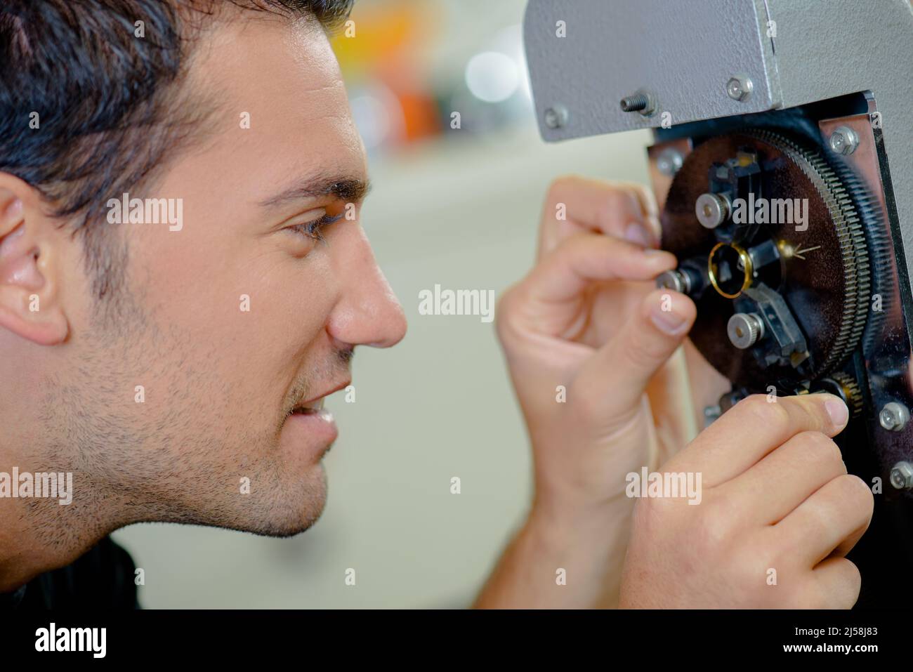 close up of a watchmaker at work Stock Photo - Alamy