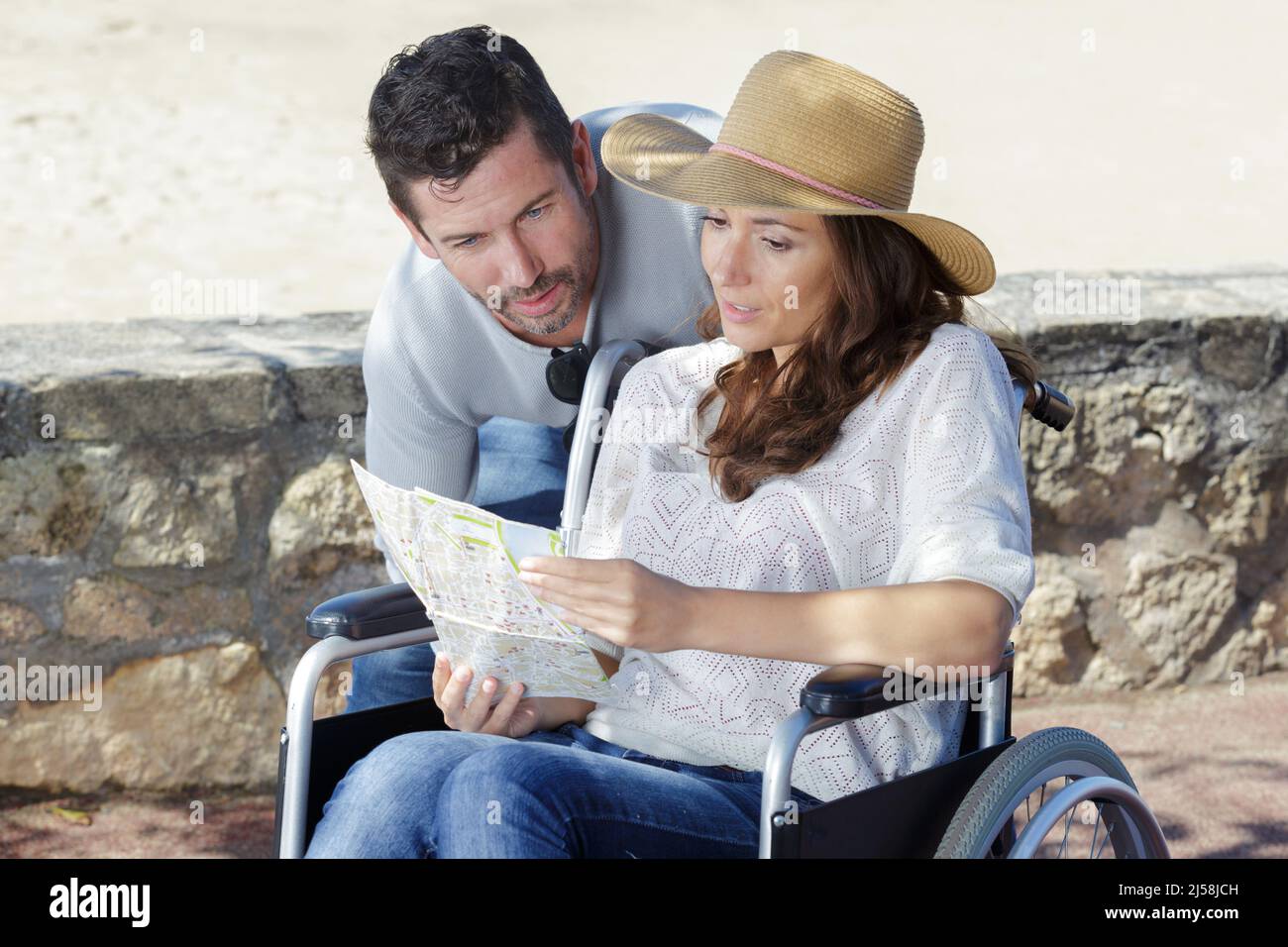 Young woman disabled boyfriend hi-res stock photography and images - Alamy