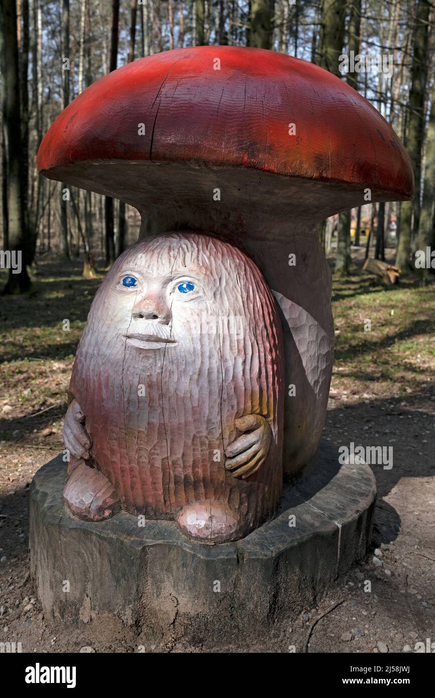 Wooden sculpture depicting the fairy-tale characters from the works ...
