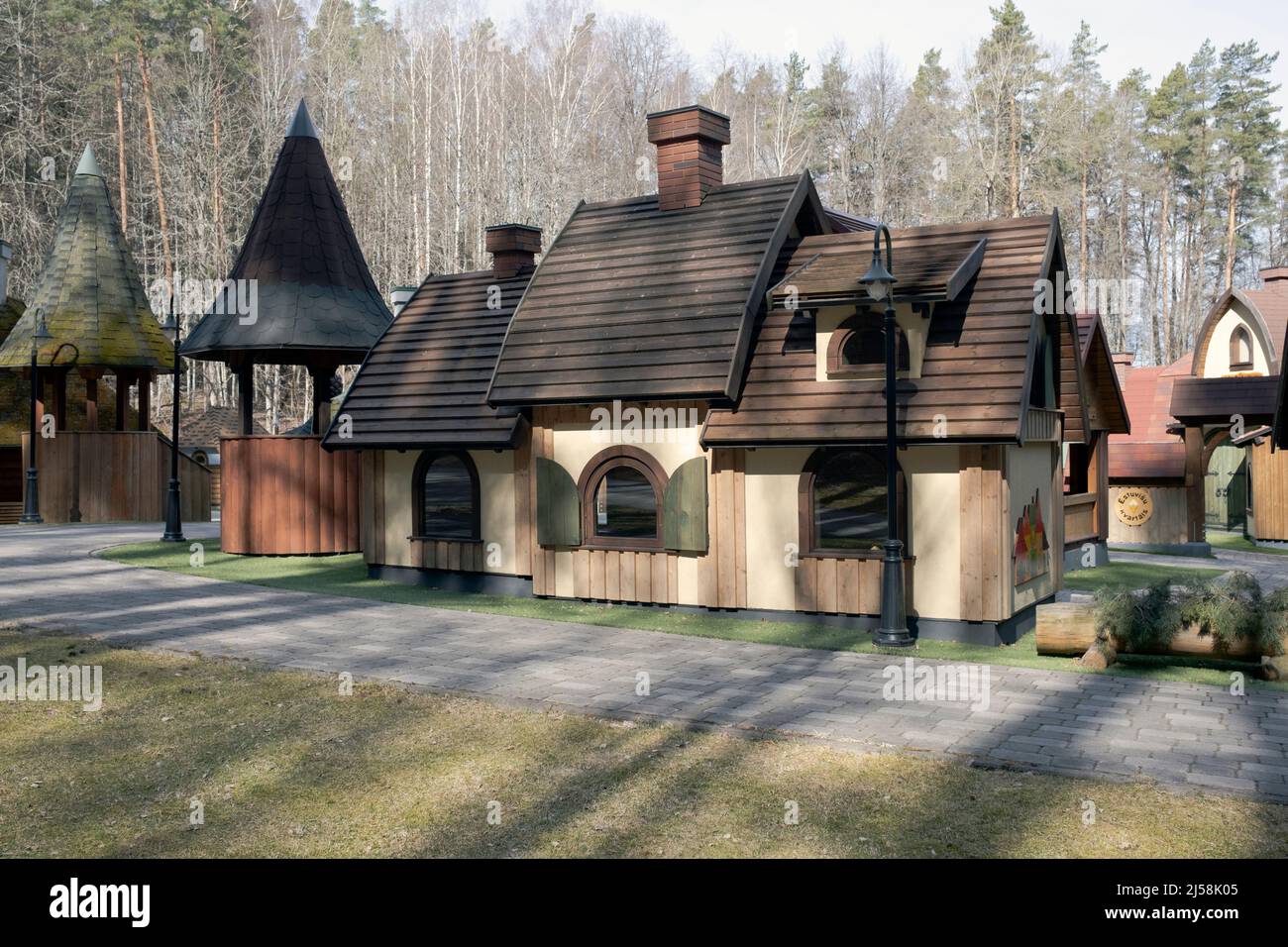The fairy-tale village Čiekure, Nature Park in Tērvete, Latvia Stock ...