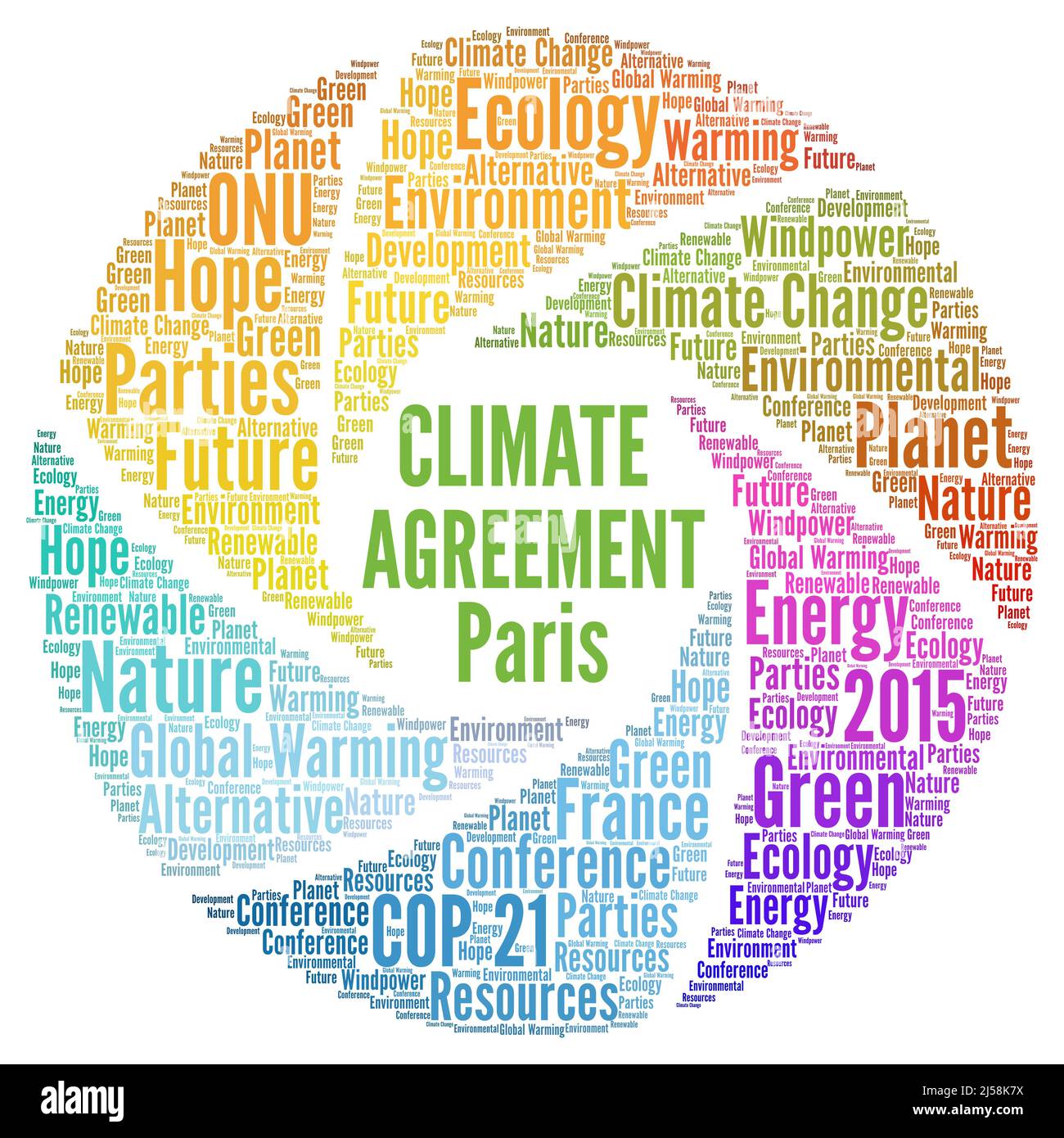 Paris climate agreement symbol illustration Stock Photo - Alamy