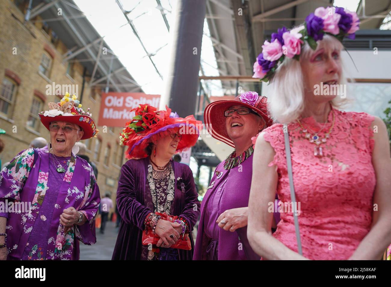 London, UK. 21st April 2022. London Colour Walk at Old Spitalfields ...