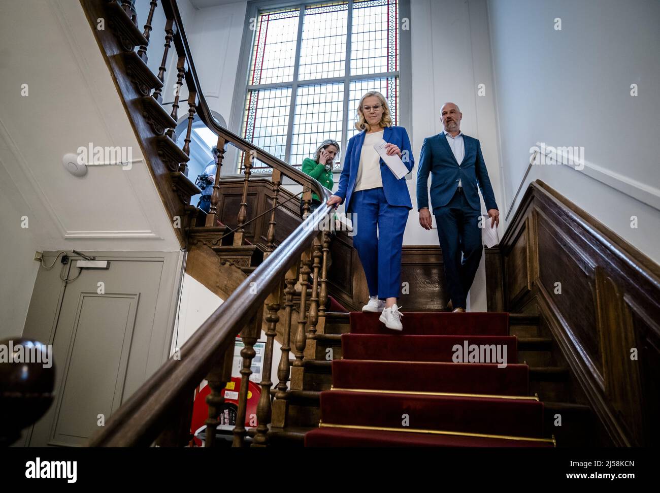 2022-04-21 13:45:27 THE HAGUE - D66 leader Sigrid Kaag and party ...