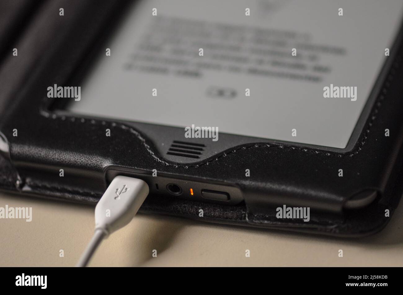 Details of a eReader plugged to a computer, while charging battery ...