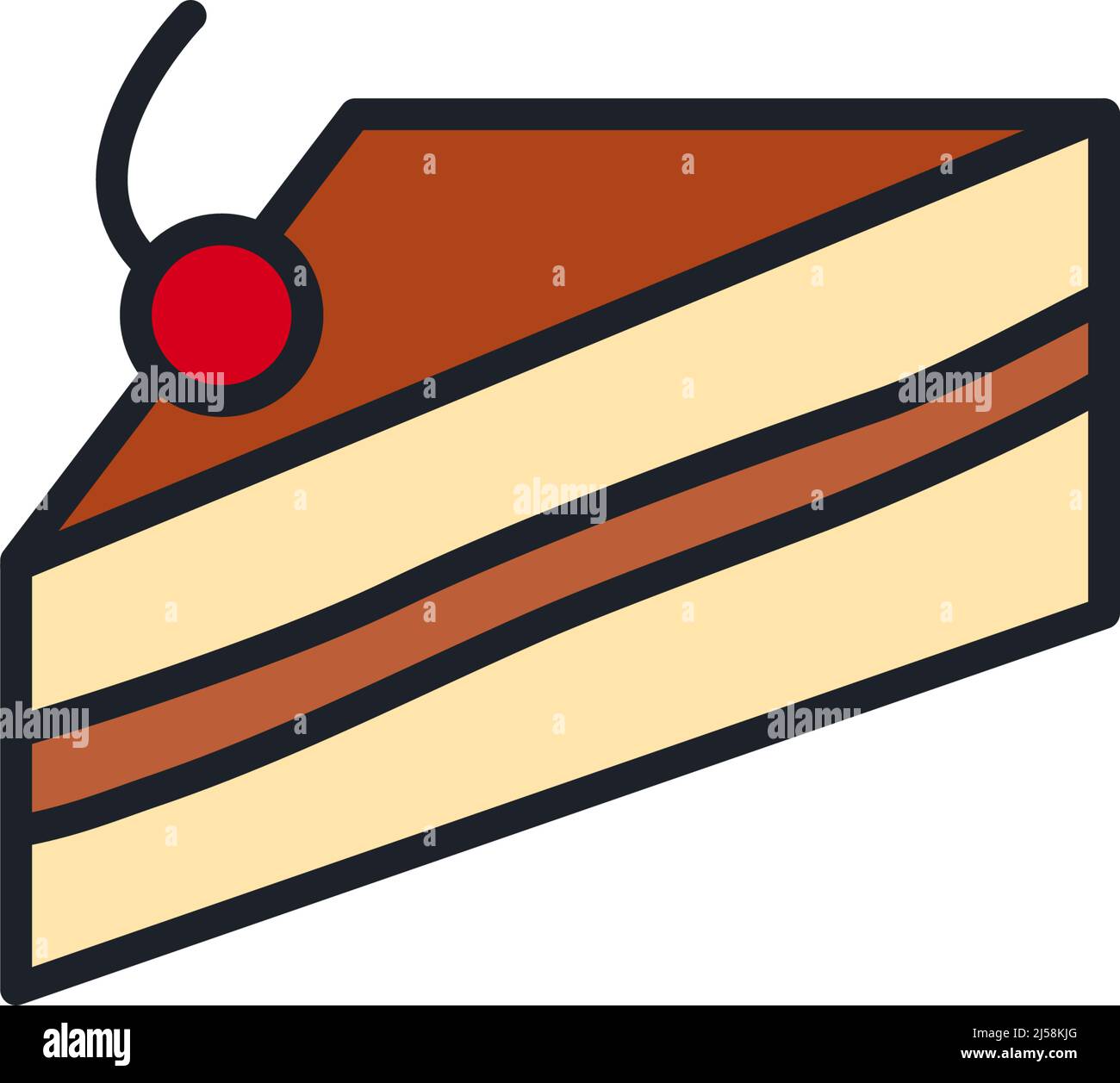 Cheesecake icon. Slice of cake. Sweet desserts and pastry isolated line ...