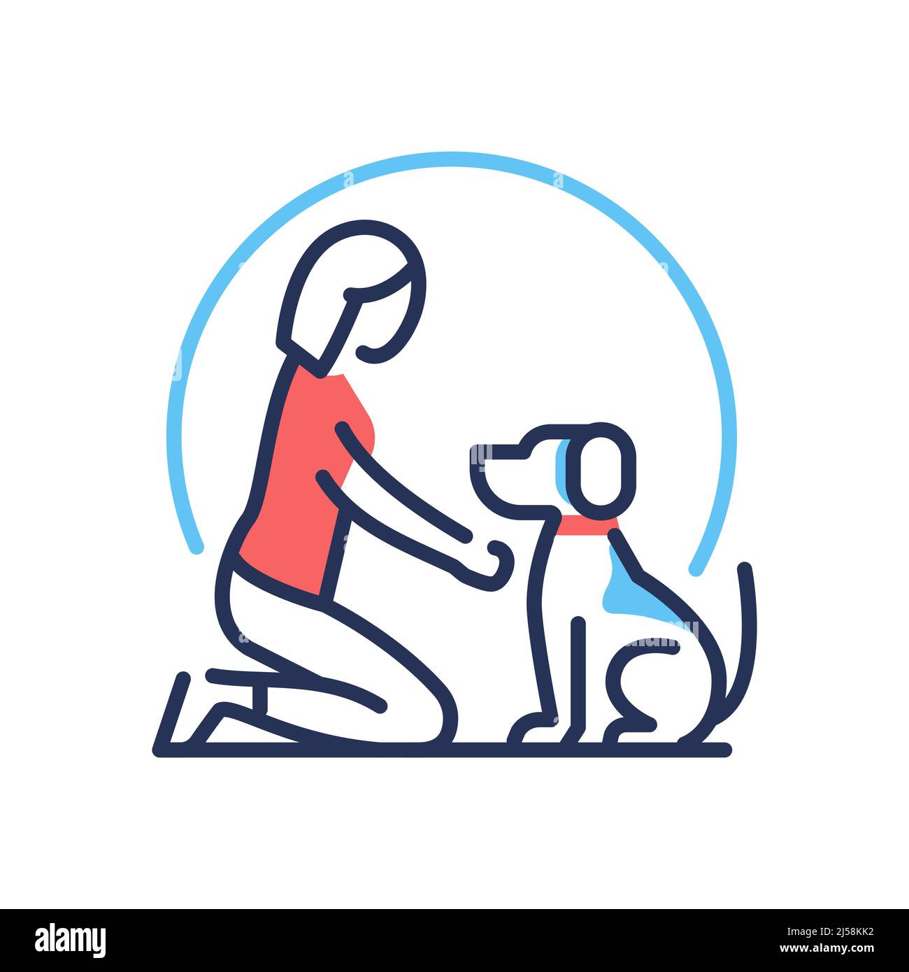 Pet care - vector line design single isolated icon Stock Vector Image ...