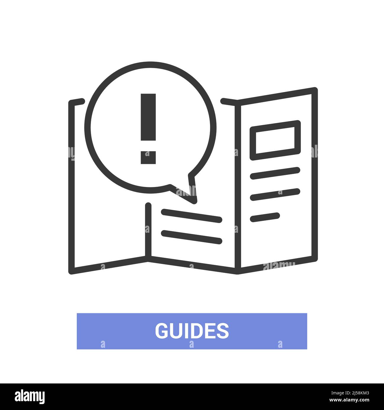 Guides and brochure - vector line design single isolated icon Stock ...