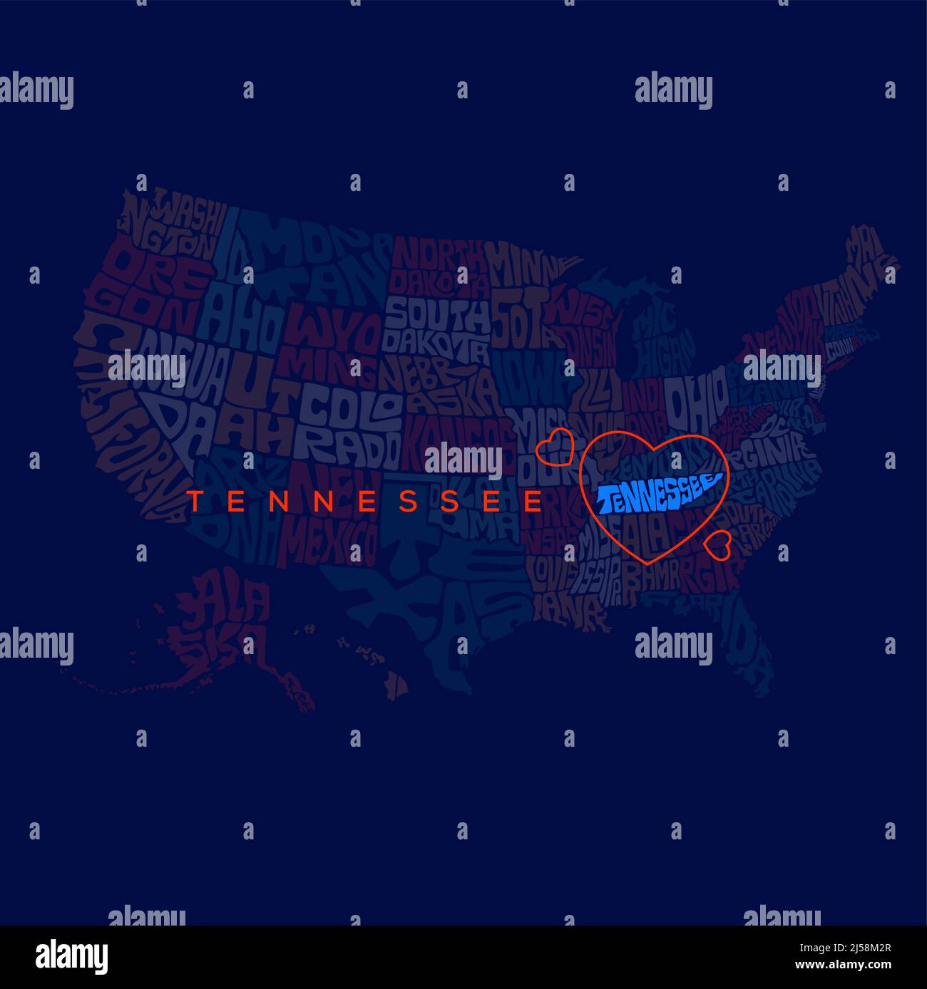 Tennessee map hi-res stock photography and images - Alamy