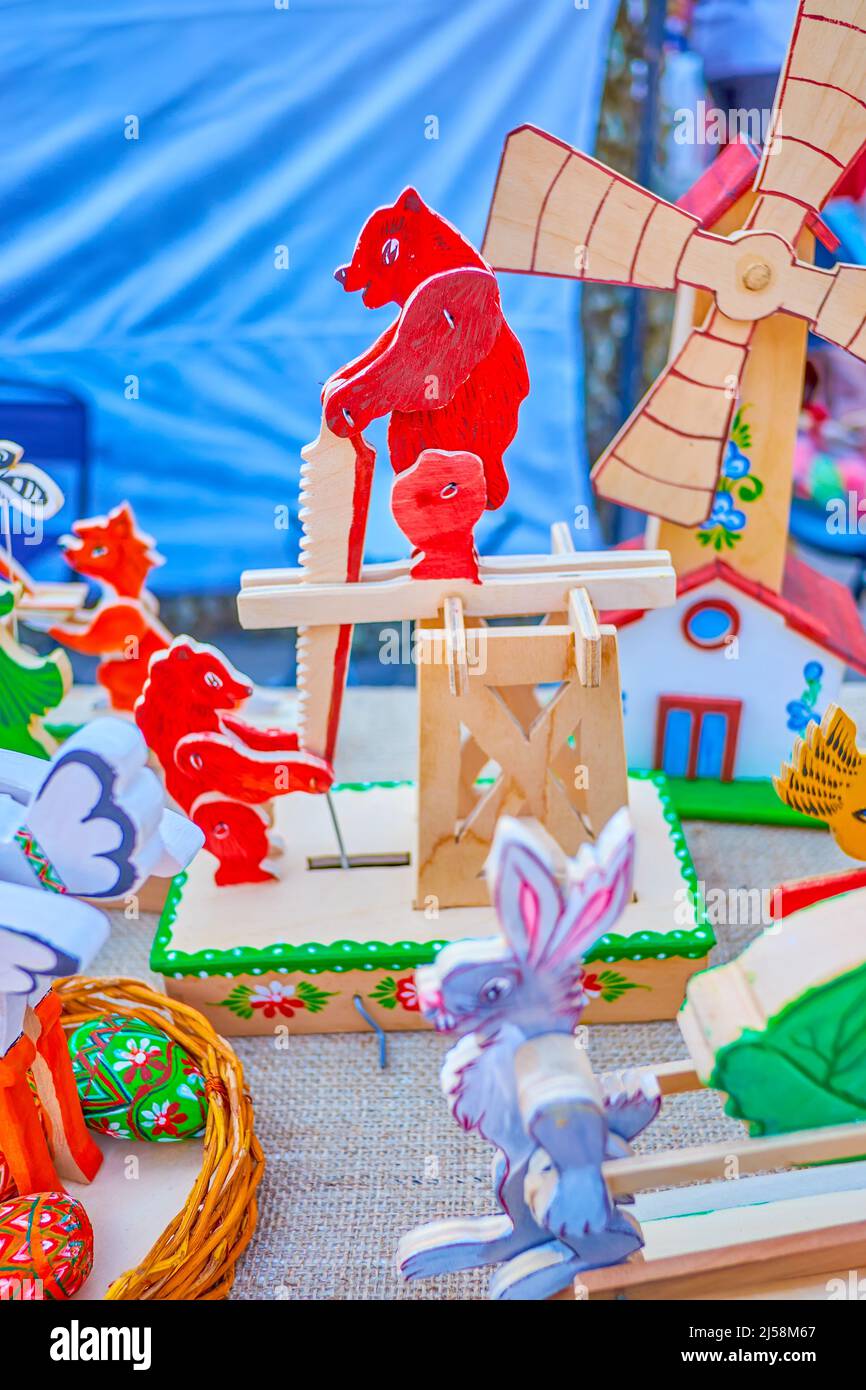 The showcase on carpenter's stall on Independence Day Fair with ...