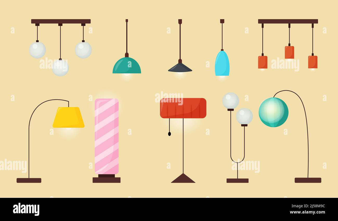 Set of lamps Stock Vector Image & Art - Alamy