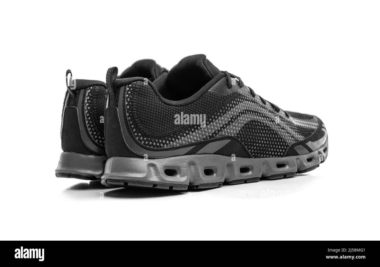 Black sneakers running shoes Stock Photo - Alamy