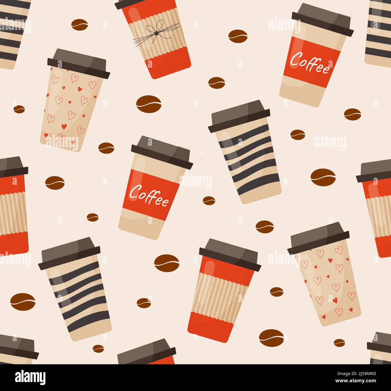 Coffee cup seamless pattern Stock Vector Image & Art - Alamy