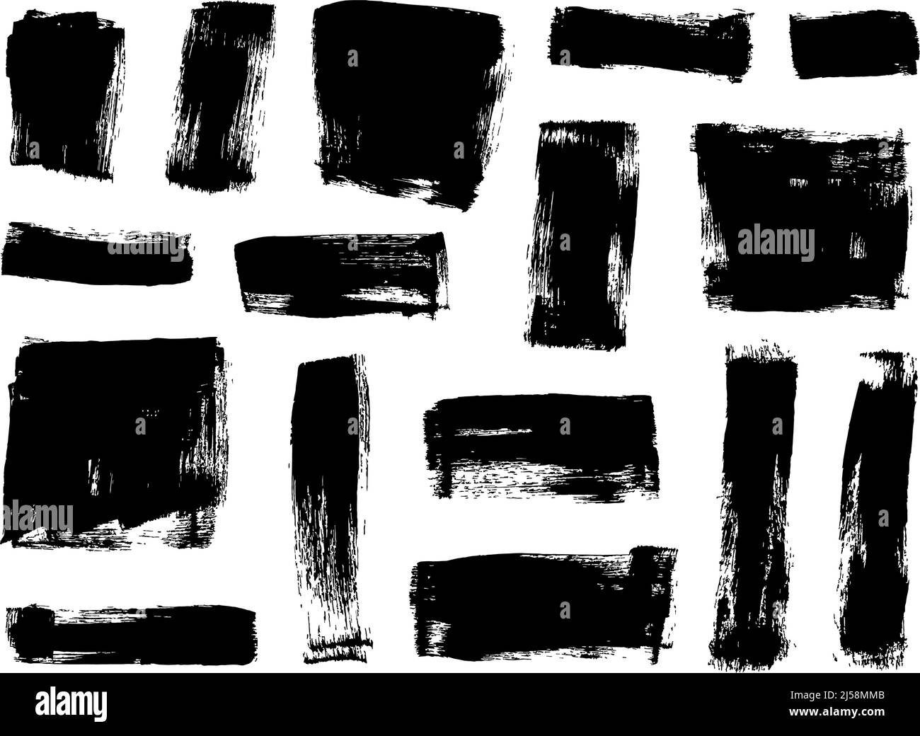 Abstract black grunge squares and lines collection Stock Vector Image ...