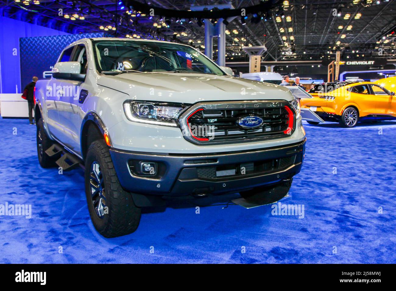NEW YORK, NY, USA - APRIL 13, 2022: Ford Ranger Tremor is showing ...