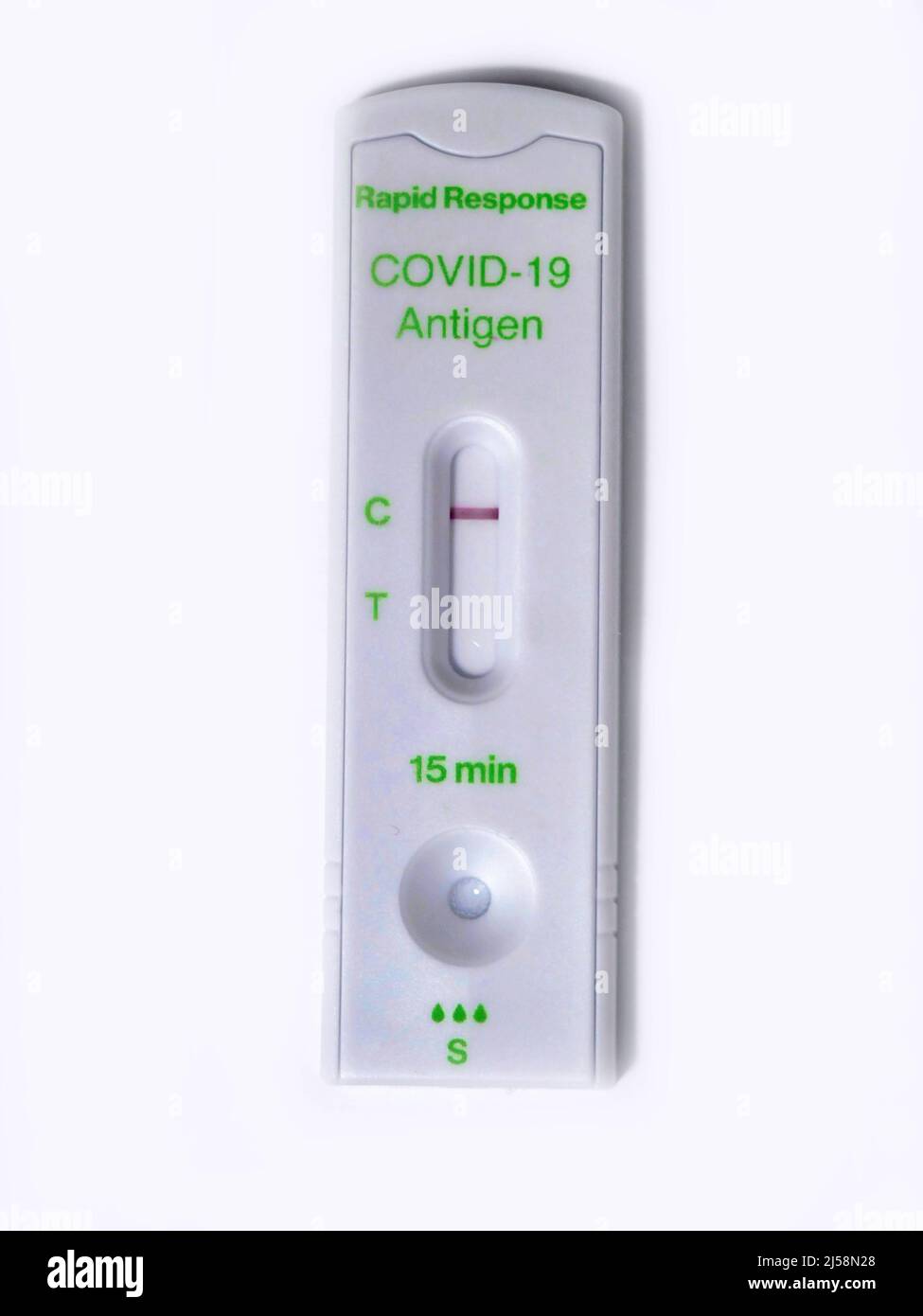Covid-19 rapid response antigen test indicator showing negative result ...