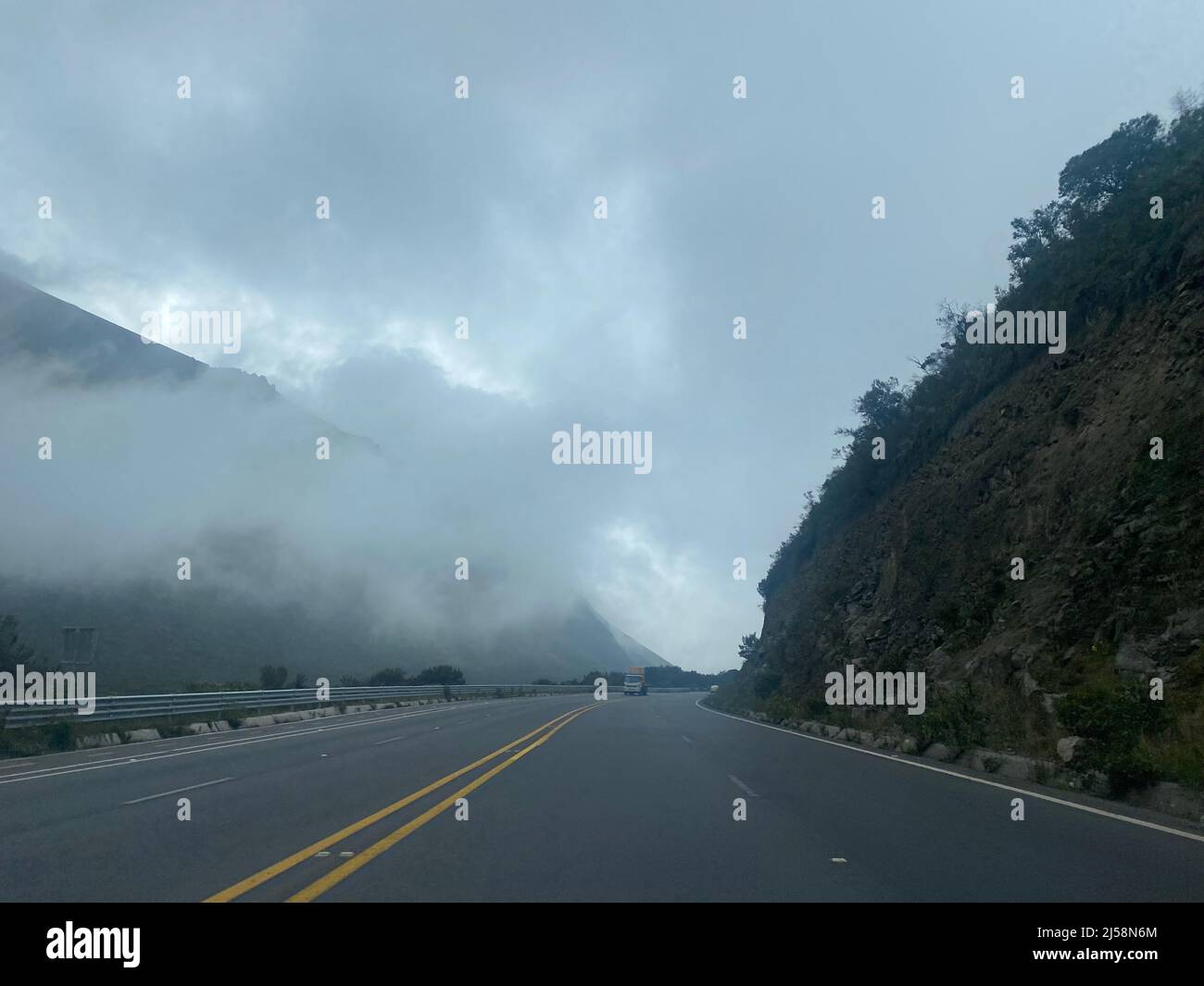 Driving on highway through Andes mountains outside Quito, Ecuador Stock ...