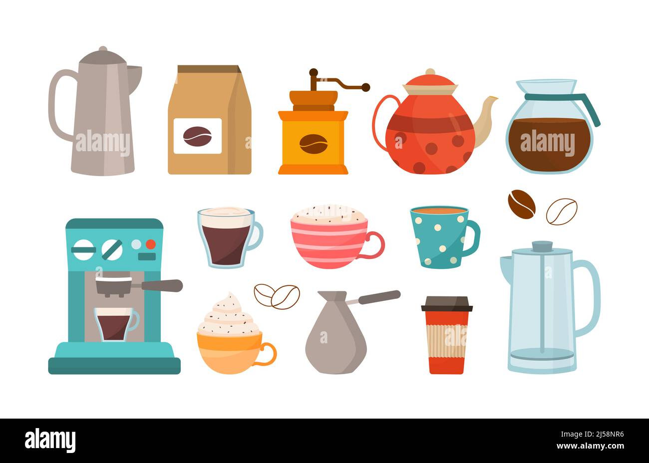 Coffee elements set Stock Vector Image & Art - Alamy