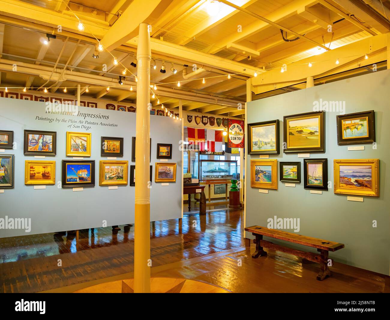 San Diego, AUG 2 2014 - Interior view of the Maritime Museum at San ...