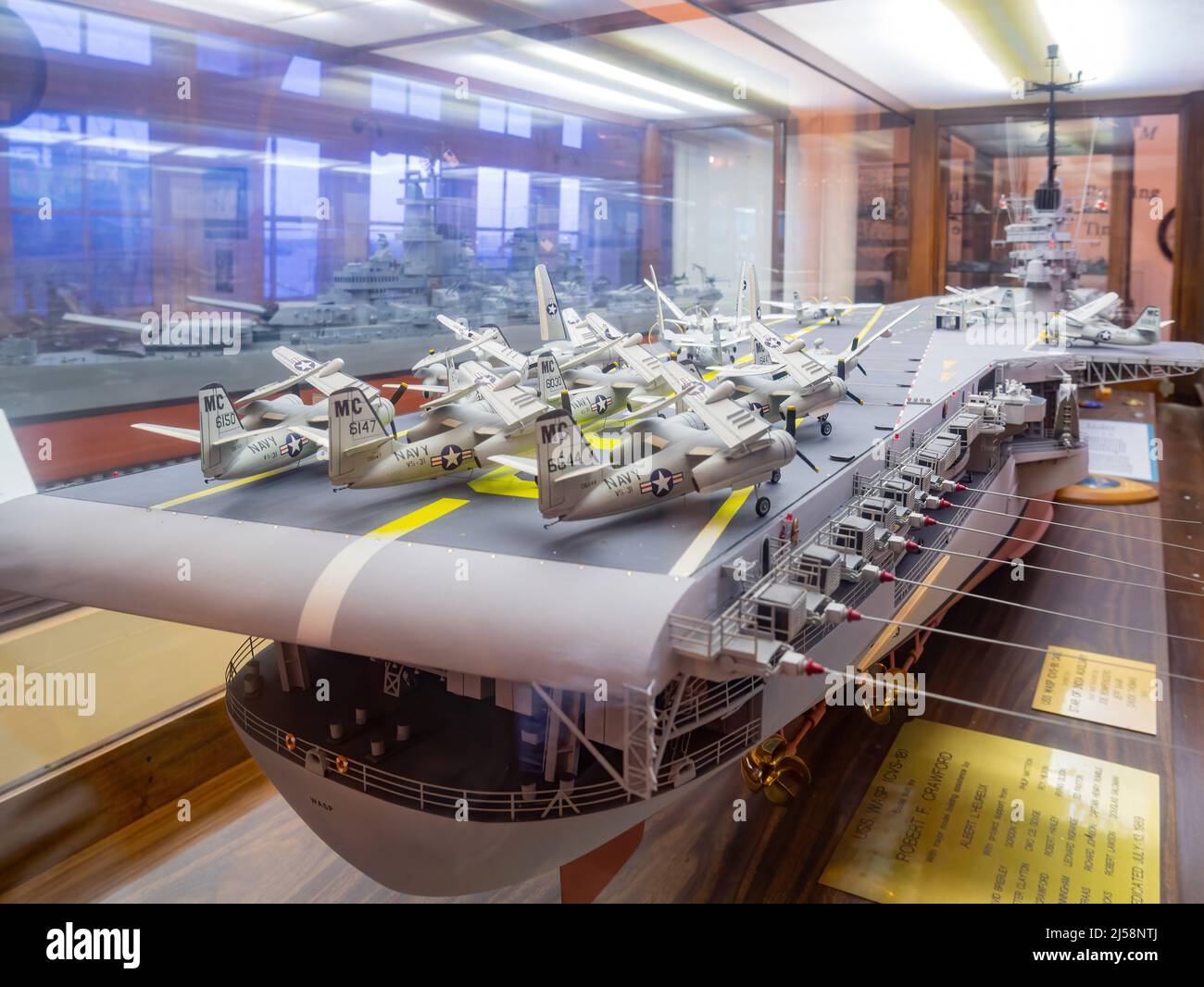 San Diego, AUG 2 2014 - Interior view of the Aircraft carrier modal of ...