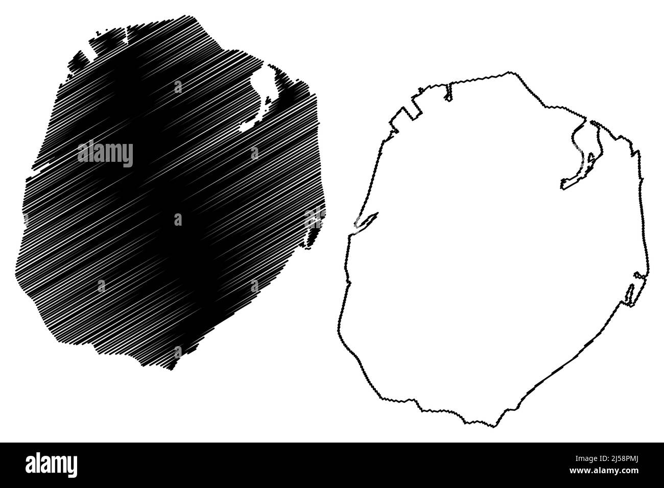 Xiamen island (People's Republic of China, PRC) map vector illustration ...
