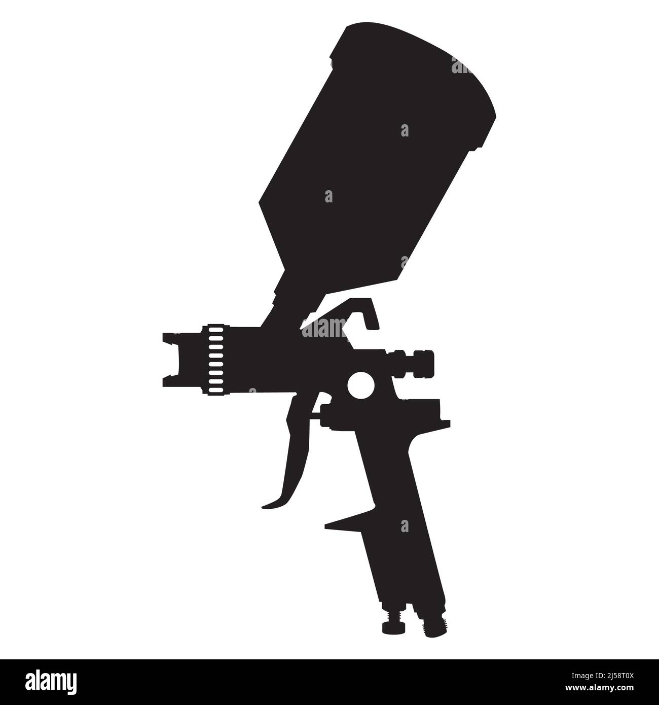 paint spray gun silhouette on white background. spray gun sign. paint ...