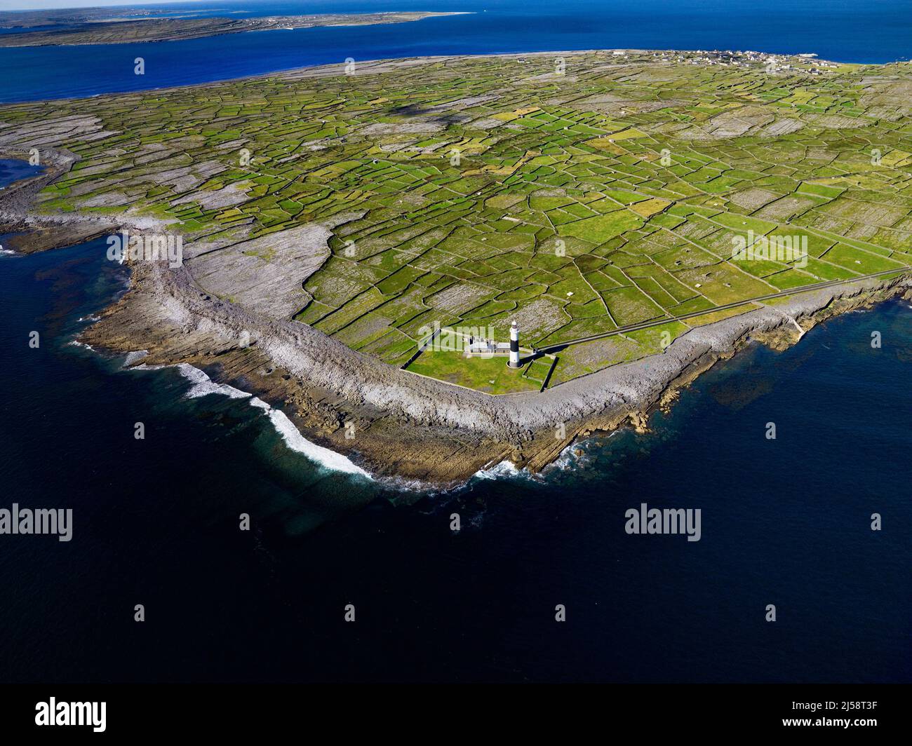 Aerial photo of Inisheer on the Aran Islands, County Galway, Ireland ...