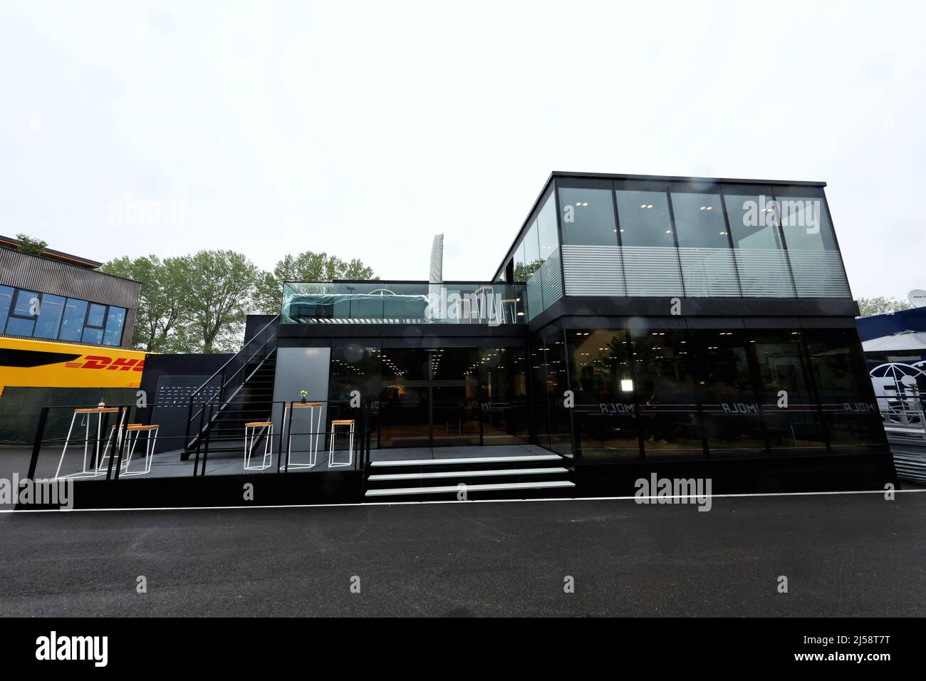 Mercedes amg f1 motorhome in paddock hi-res stock photography and ...