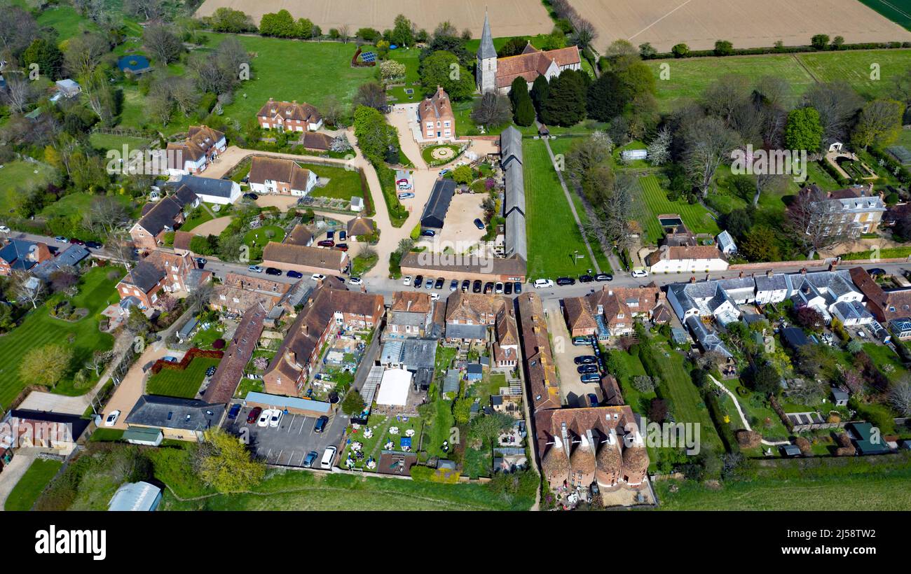 Aerial view of the Village of Ickham, Kent Stock Photo - Alamy