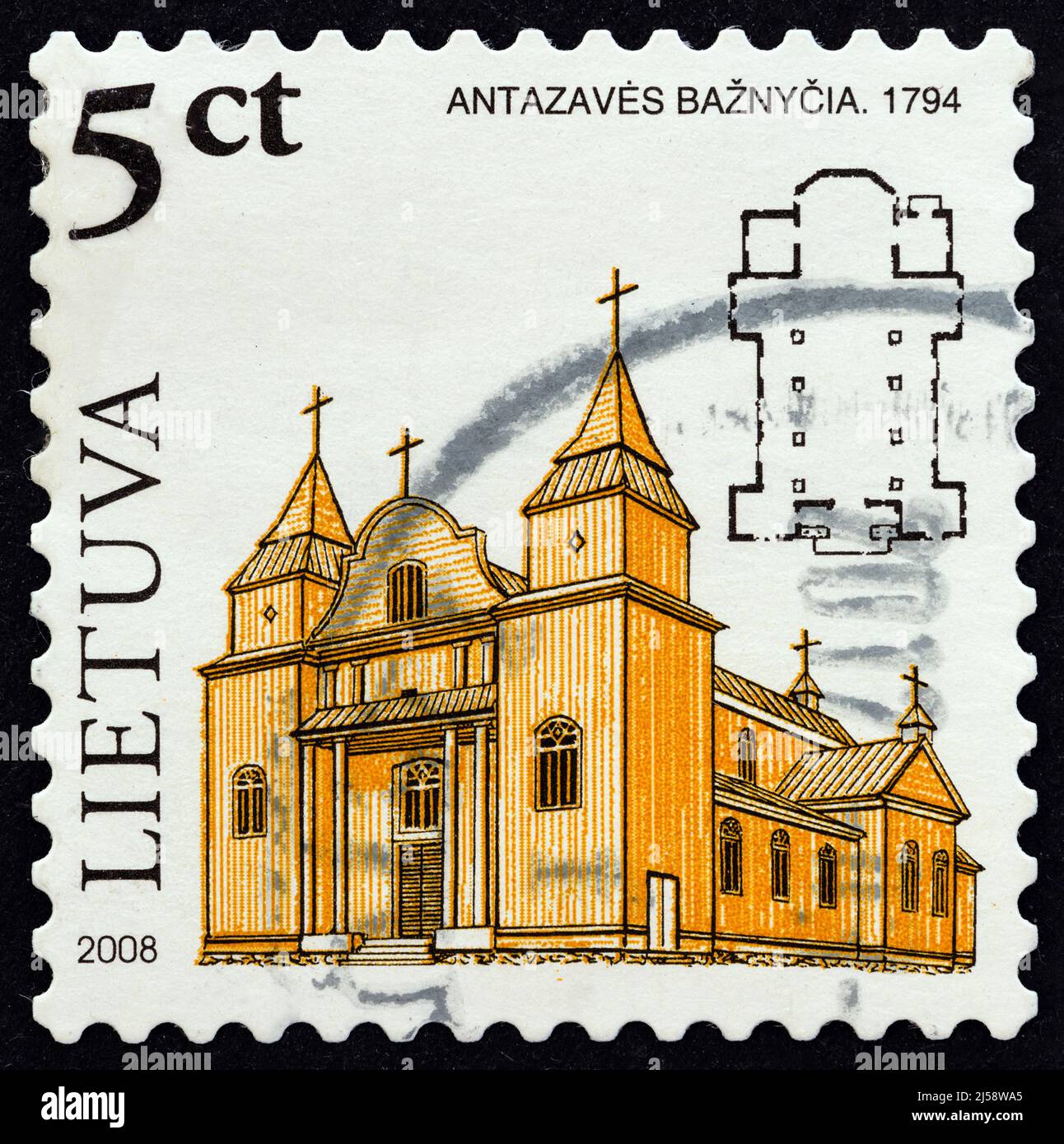 LITHUANIA - CIRCA 2008: A stamp printed in Lithuania from the "Wooden ...