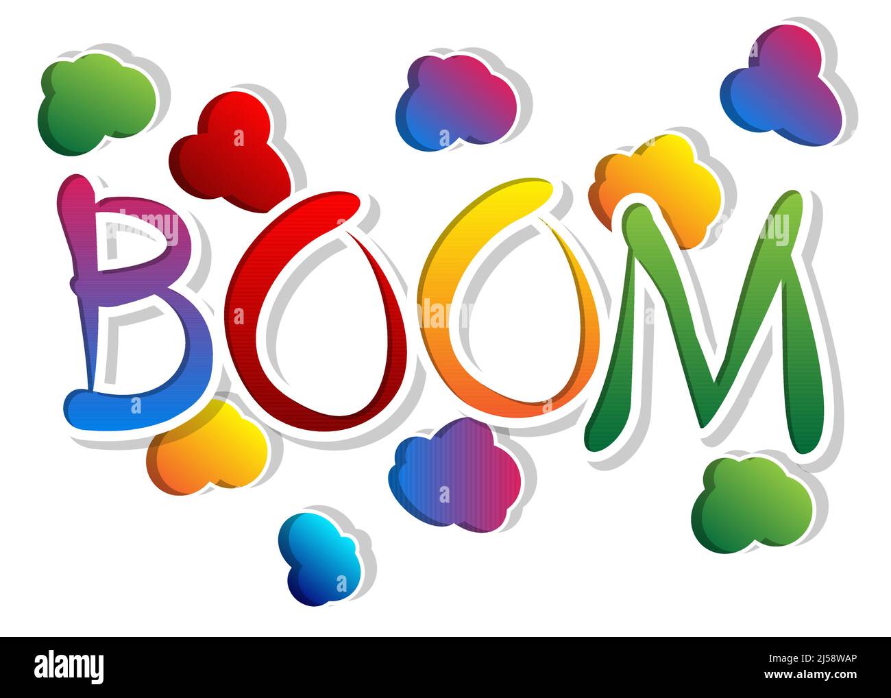 Boom. Word written with Children's font in cartoon style Stock Vector ...